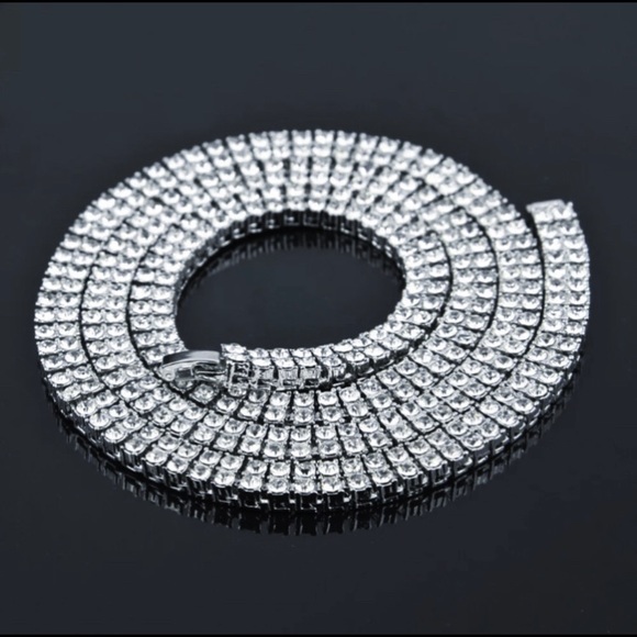 Accessories | White Gold Double Row Tennis Chain 1mm | Poshmark